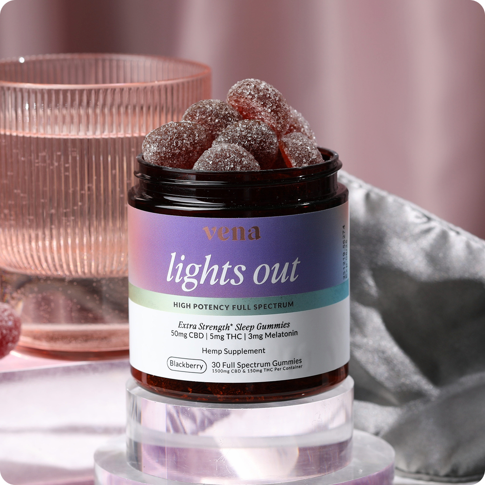 Lights Out CBD Sleep Gummies with 5mg THC - Vena CBD